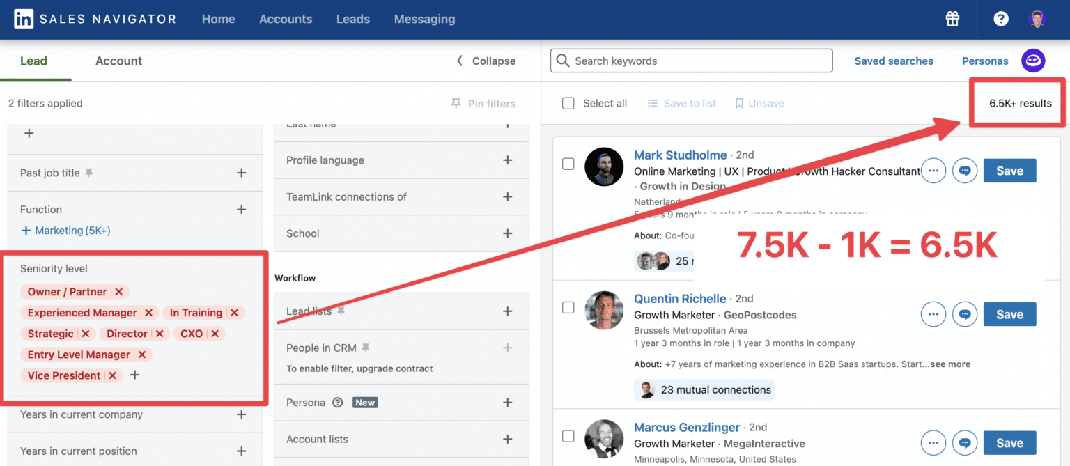 How To See More Than 2500 Leads in Sales Navigator Searches?