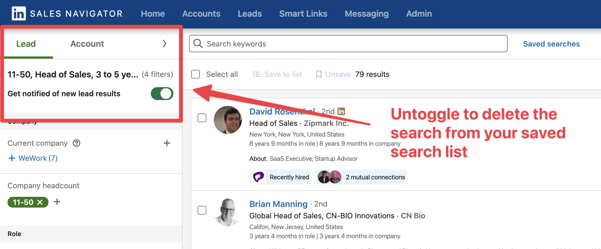 How To Use Saved Searches on Linkedin Sales Navigator?